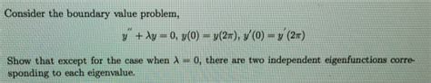 solved consider the boundary value problem y lambda y