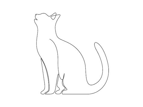 Premium Vector Continuous Single Line Drawing Of Cute Cat Vector