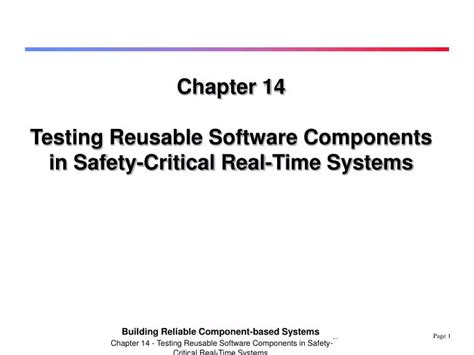 Ppt Chapter 14 Testing Reusable Software Components In Safety