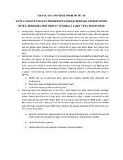 ECO A TUTORIAL PROBLEM SET SUMMER TERM ECO A TUTORIAL PROBLEM SET NOTE