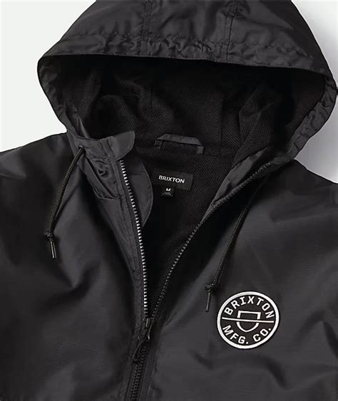 Brixton Claxton Crest Black Zip Jacket Zumiez