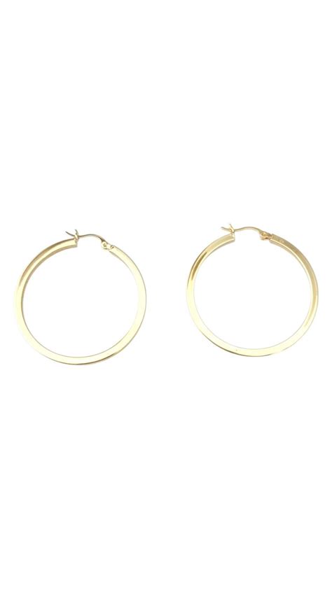 14k Yellow Gold Large Hoop Earrings 21707 For Sale At 1stdibs