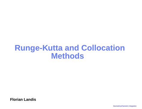 pdf runge kutta and collocation methodshiptmair seminars gni slides