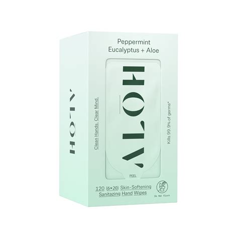 Peppermint Eucalyptus Aloe Skin Softening Sanitizing Hand Wipes AlŌh