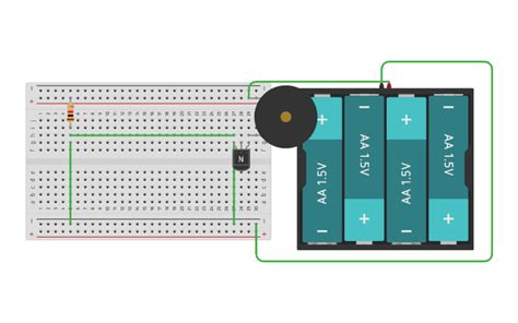Circuit Design Alarma Con Transistor Tinkercad