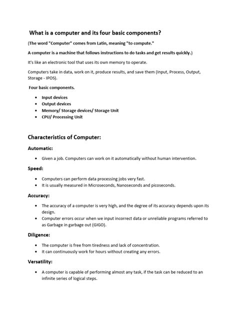 Computer Notes Pdf Personal Computers Computer Data Storage
