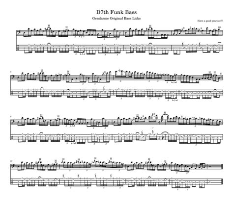 D7th Funk Bass Pdf