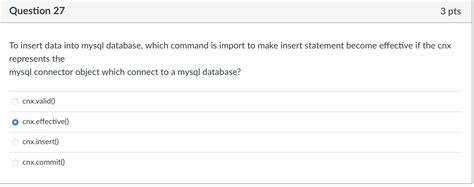 Solved Question Pts To Insert Data Into Mysql Database Chegg Com