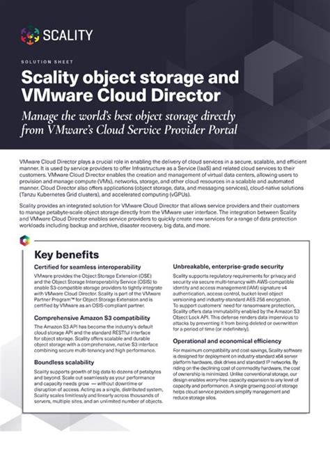 Vmware Cloud Director Object Storage Extension I Scality