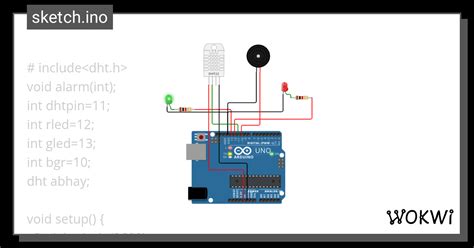 Dht Led With Buzzer Wokwi ESP STM Arduino Simulator