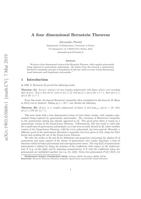 Pdf A Four Dimensional Bernstein Theorem