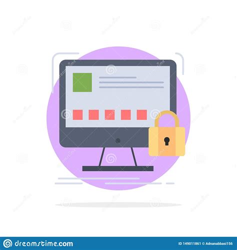 Protect Protection Lock Safety Secure Flat Color Icon Vector Stock Vector Illustration Of