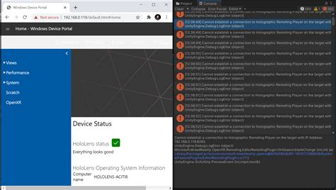 Unable To Connect To Holographic Remoting Player With Openxr In Mrtk 26 · Issue 9465