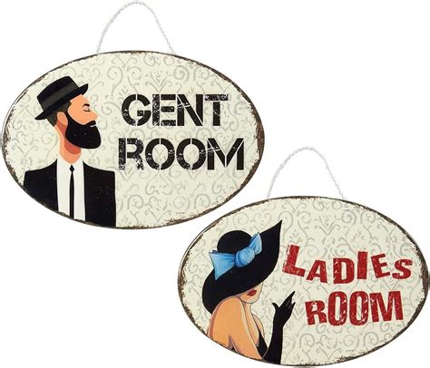 Juvale Restroom Signs Set Of 2 Ceramic Restroom Signs