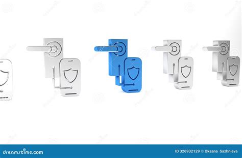 Set Digital Door Lock Hotel Key Card And Table Lamp Icon Vector 214283600