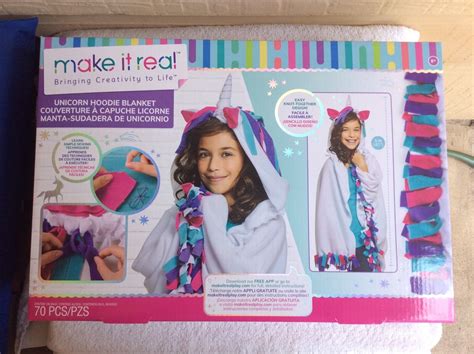 Make It Real Unicorn Hoodie Blanket Ebay