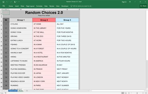 random choices 2 0 using excel as a randomizer tekhnologic