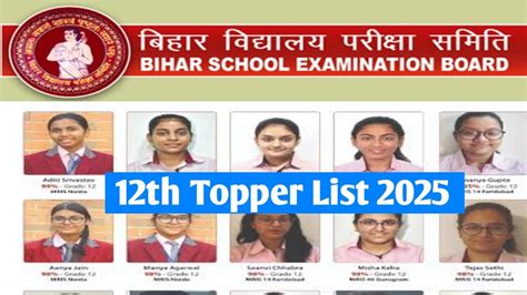Bihar Board Inter Topper List 2025 : Check BSEB Inter Top 10 Topper ...