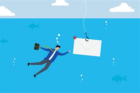 Phishing Email Avaricious Entrepreneur Submerging To Retrieve Email