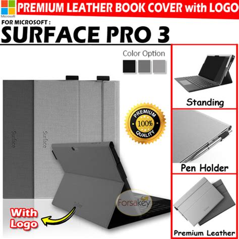 Jual Microsoft Surface Pro 3 Leather Flip Book Cover Case Casing With