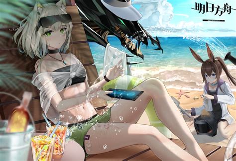 Amiya Doctor Kaltsit And Mon3tr Arknights Drawn By Shuimonianhua