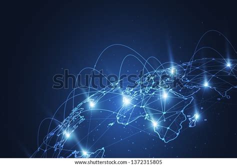 Global Network Connection World Map Point Stock Vector Royalty Free