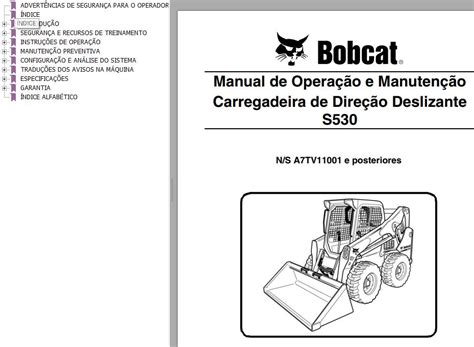 Bobcat Loader S530 Operation And Maintenance Manual Pt