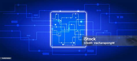 진한 파란색 배경에 전자식 조명이 있는 Cpu의 미래형 마이크로칩 프로세서 3차원 형태에 대한 스톡 벡터 아트 및 기타 이미지 3차원 형태 Cpu 0명 Istock