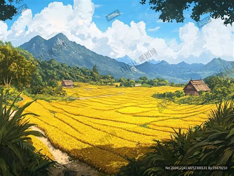Ai创作图稻田风景插画 乡村场景插画 农村田野插画 农村风景插画 田园风光插画 乡村田野插画 插画农村 水稻梯田插画 田园风景插画 手绘田园风光 唯美农村场景 农村场景图 梯田水稻插画 农家