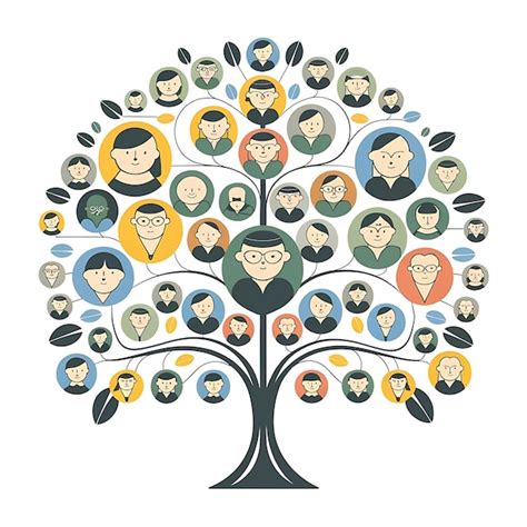 Викторная иллюстрация семейного дерева Премиум Ai сгенерированный вектор