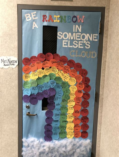 Be A Rainbow In Someone Elses Cloud Class Door School Door