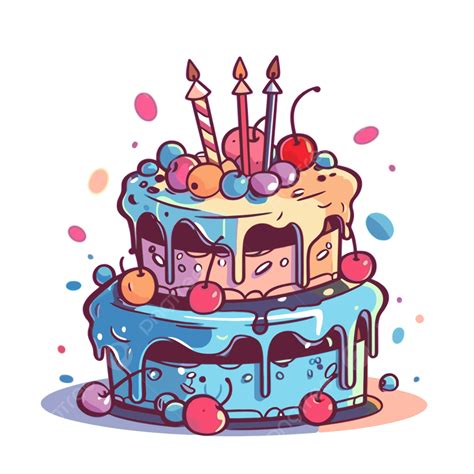 케이크 생일 벡터 스티커 클립 아트 다채로운 만화 케이크 촛불 상표 클립 아트 Png 일러스트 및 벡터 에 대한 무료 다운로드 Pngtree