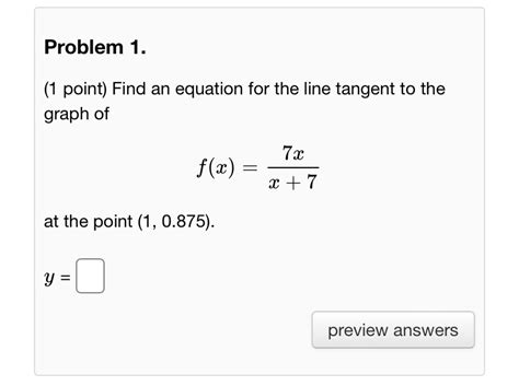 solved problem 1 1 ﻿point ﻿find an equation for the line