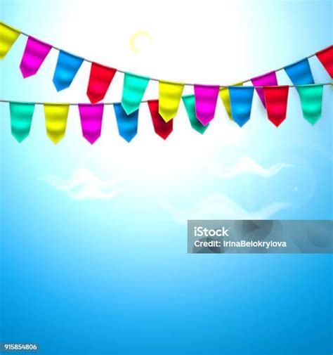 벡터 현실적인 멧 새 3d 플래그 구름 하늘 기에 대한 스톡 벡터 아트 및 기타 이미지 기 기념일 노랑 Istock