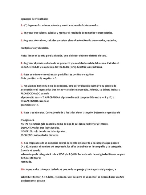 Ejercicios De Visual Basic Pdf Euro Pobreza