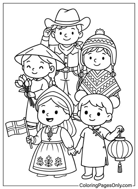 Más De 30 Páginas Para Colorear De Trajes Tradicionales Pdf Imprimible