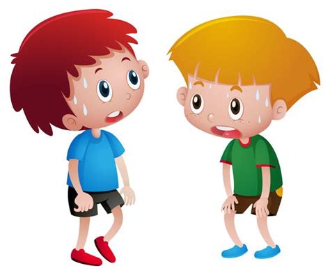 Dos Chicos Sudando Y Cansados 369413 Vector En Vecteezy