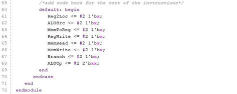 Solved Complete The Control Unit Verilog Code Found In