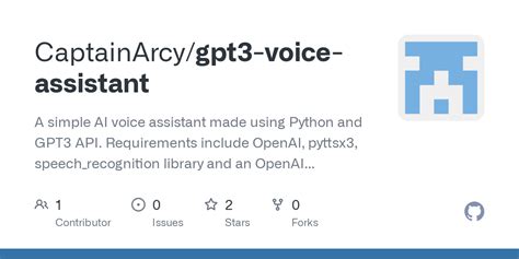github captainarcy gpt3 voice assistant a simple ai voice assistant