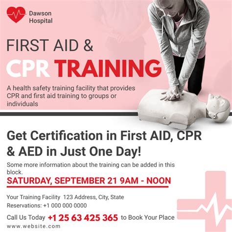Copy Of First Aid And Cpr Training Certification Ad Postermywall