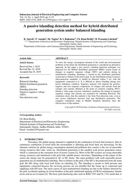 Pdf A Passive Islanding Detection Method For Hybrid Distributed