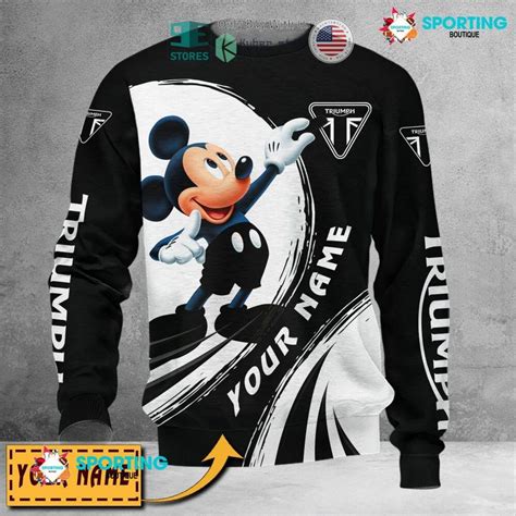 Triumph Motorcycles Custom Name Mickey Sweatshirt