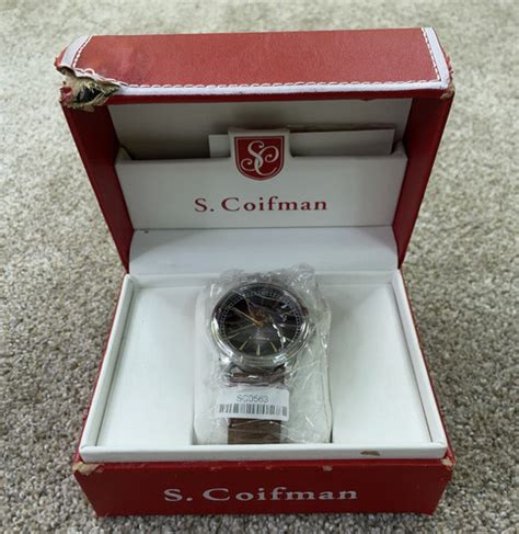 S Coifman Heritage Mens Watch 43mm Leather 22mm Band 100m Resistant