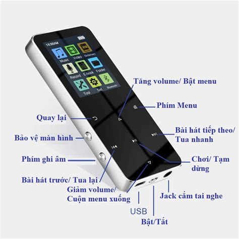 Máy Nghe Nhạc K6 Màu đỏ Bluetooth Loa Cảm ứng Bọ Nhớ Trong Cao 64gb