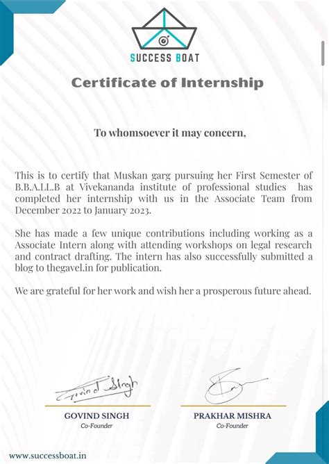 Muskan Garg On Linkedin Internship Experience Legal