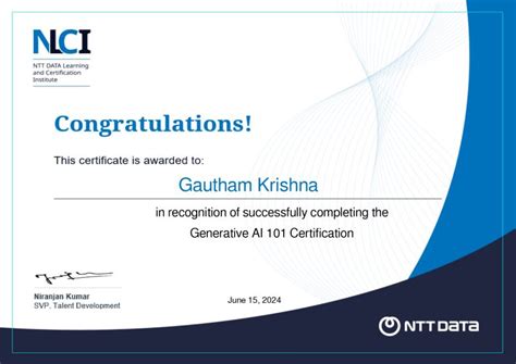 gautham p krishna on linkedin learning generativeai nttdata