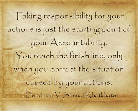 Taking Responsibility For Your Actions Is Just The Starting Point Of