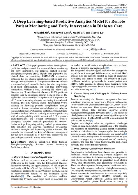 Pdf A Deep Learning Based Predictive Analytics Model For Remote