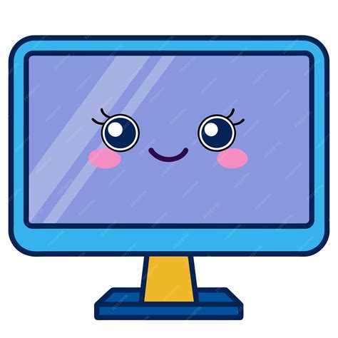 Premium Vector A Blue Computer Monitor With A Blue Screen And A Blue