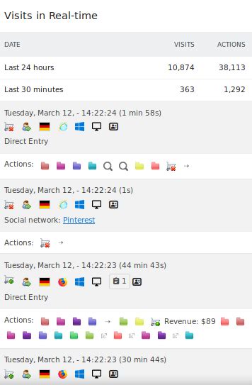 The Visits In Real Time Report Faq Reports Matomo Analytics Platform